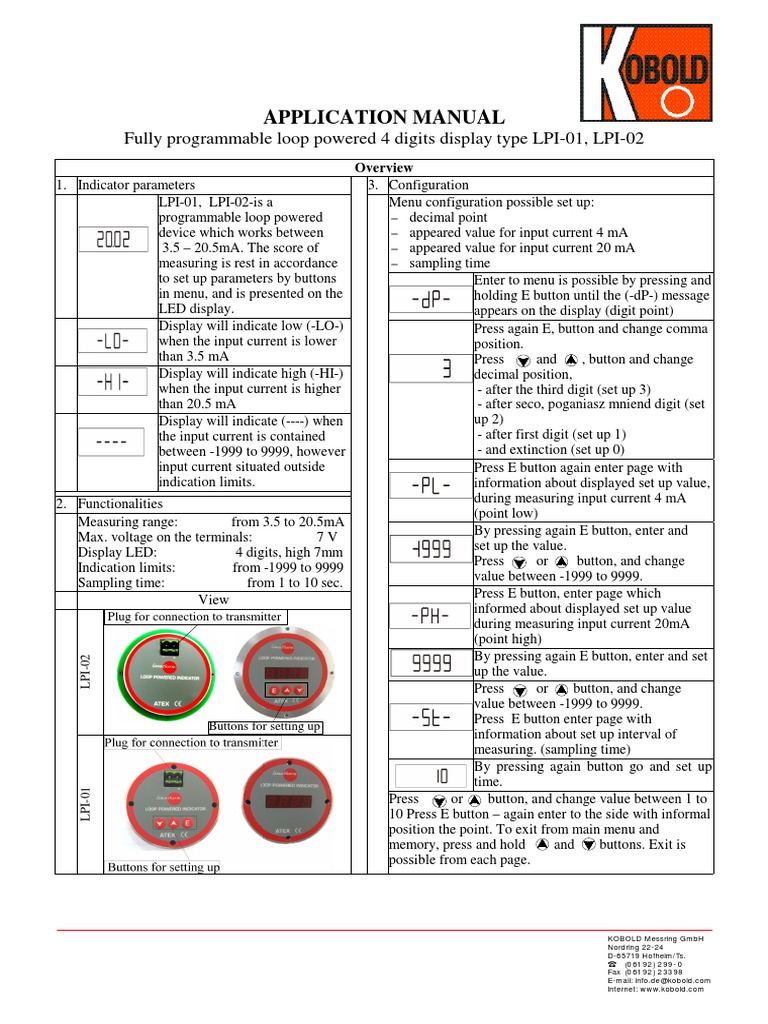 Application Manual Lpi-01, Lpi-02 | PDF | Manufactured Goods | Computer ...