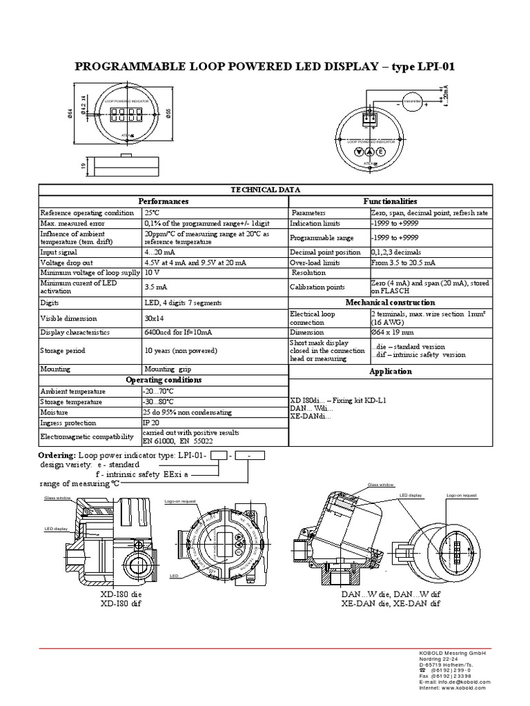 PROGRAMMABLE LOOP POWERED LED DISPLAY - Type LPI-01 | PDF | Computing ...