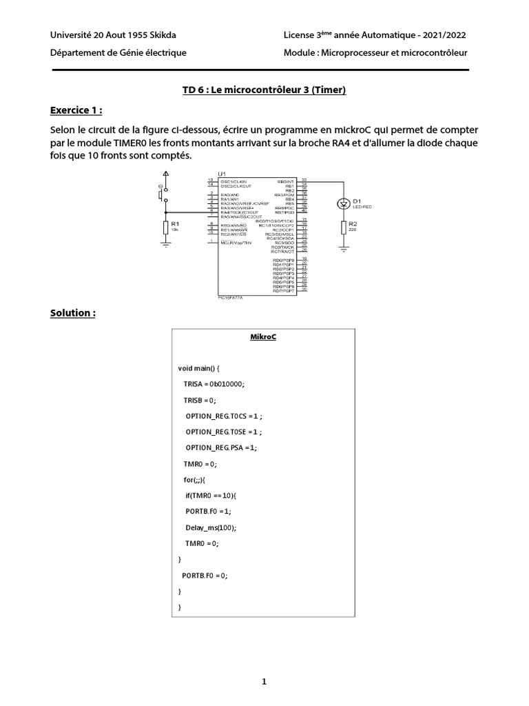 TD6 - Up Et Uc | PDF | Microcontrôleur | Architecture (Informatique)