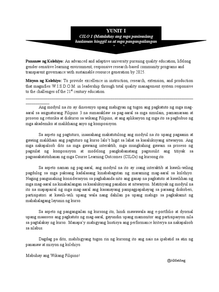 Retorika - Modyul 1 | PDF