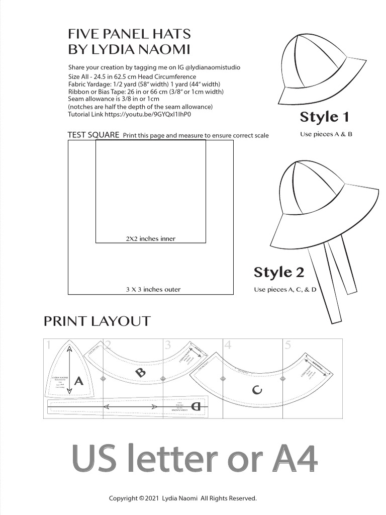 Five Panel Hat LydiaNaomi | PDF | Hat
