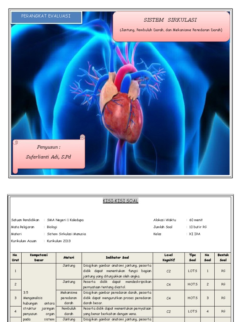 Perangkat Evaluasi: Sistem Sirkulasi | PDF