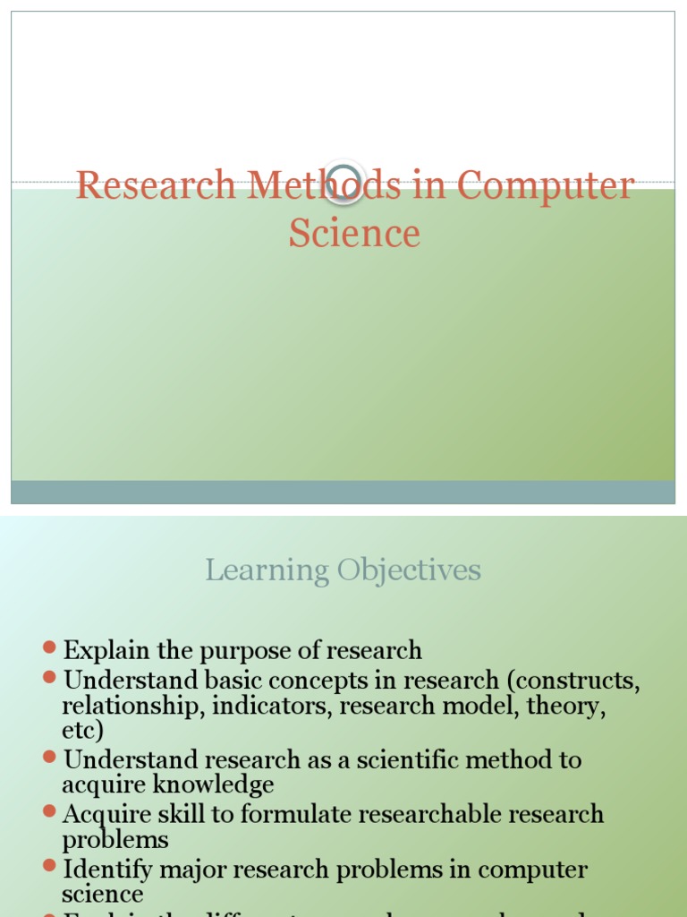 Research Methods in Computer Science | PDF | Theory | Science