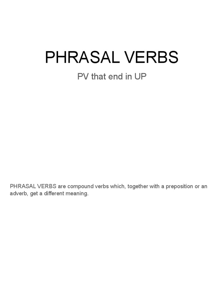 Phrasal Verbs - Up | PDF