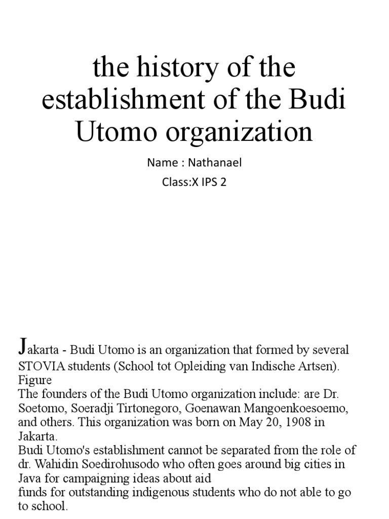 The Origins and Establishment of Budi Utomo, Indonesia's First ...