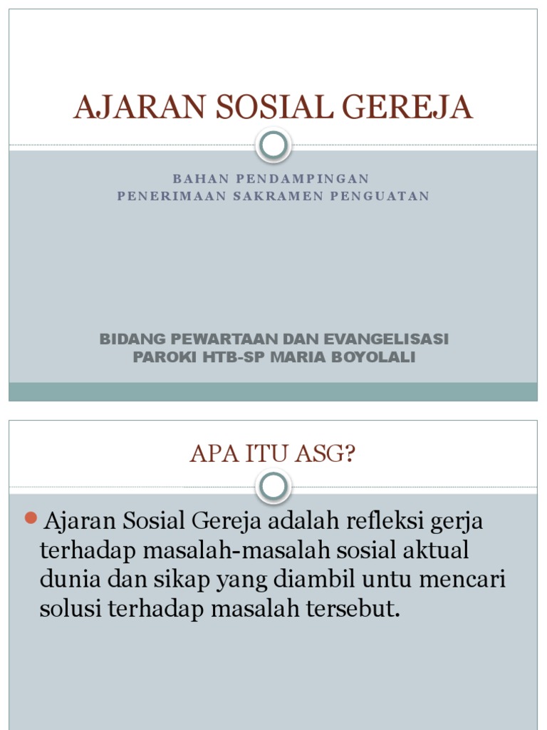 Ajaran Sosial Gereja - Materi Krisma | PDF | Ilmu Sosial | Pengembangan Diri
