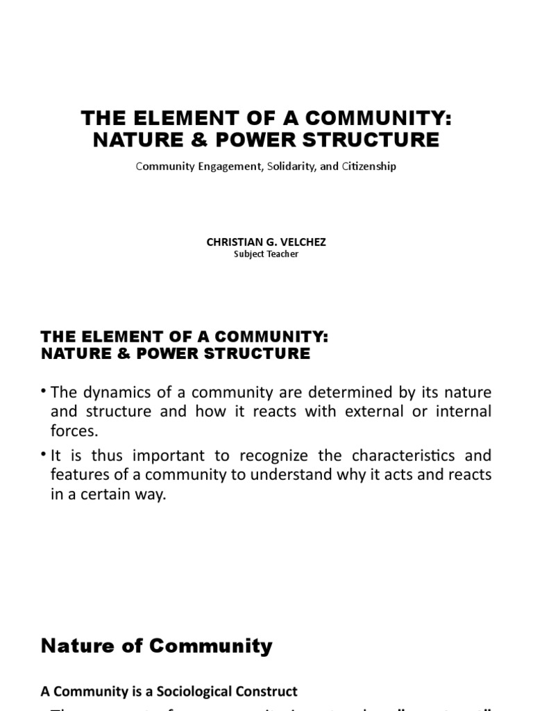 The Element of A Community | PDF | Community | Sociology