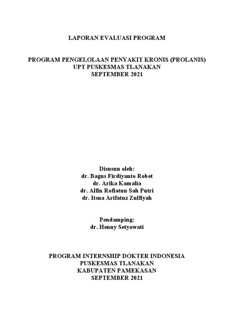 Evaluasi Prolanis | PDF