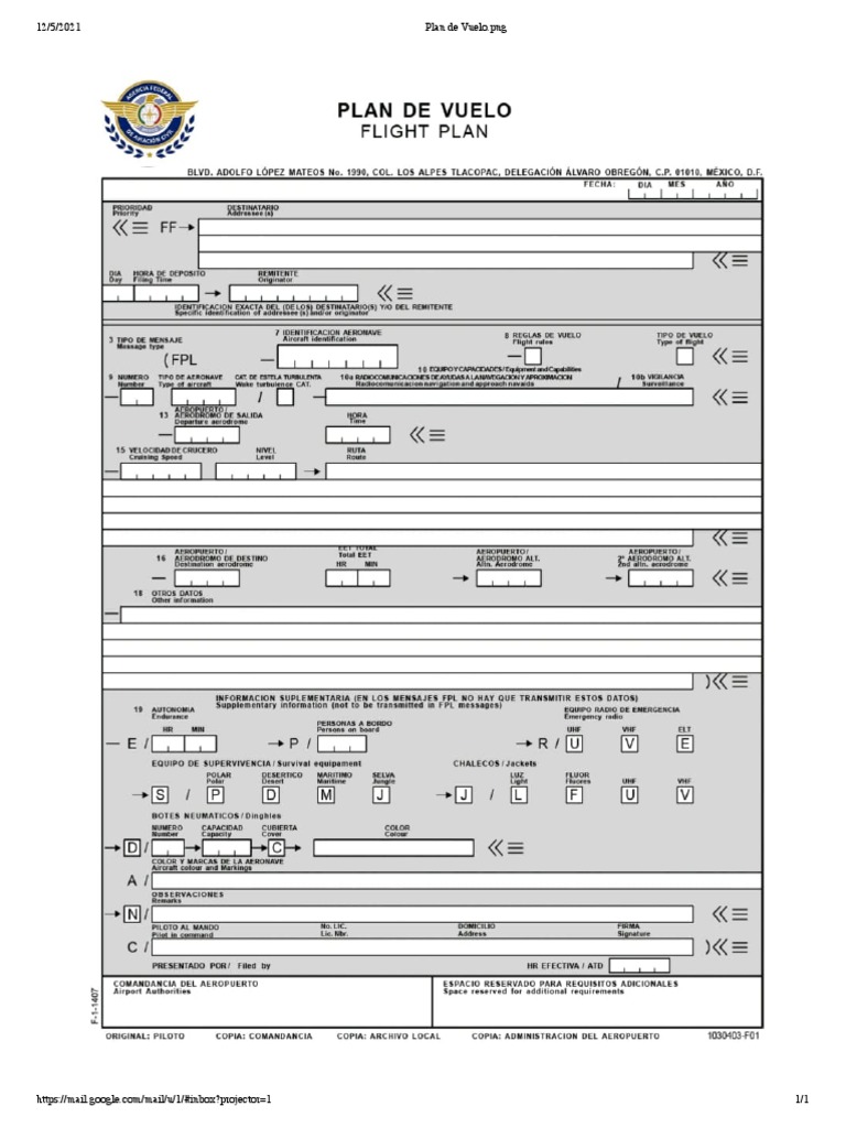 Plan de Vuelo Mexico | PDF