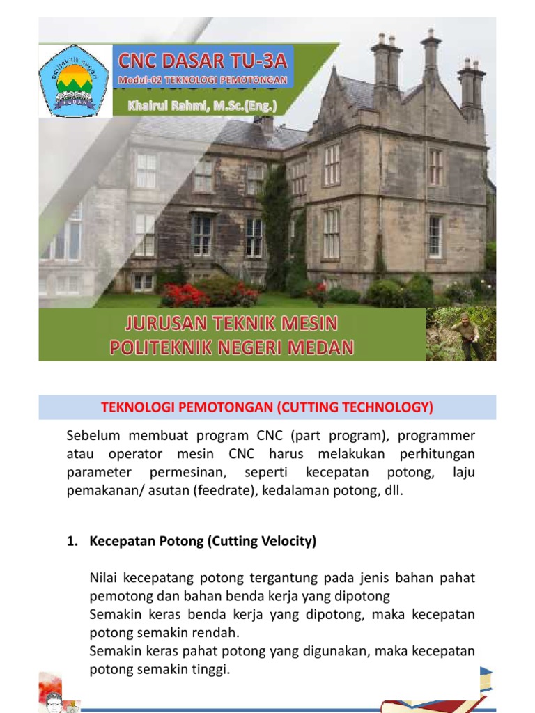 CNC Dasar Tu-3a Milling 2020 (Modul-02 Teknologi Pemotongan) | PDF