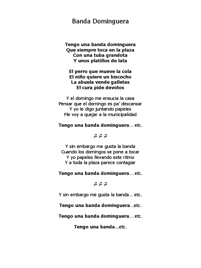 Banda Dominguera: Letra y Acordes | PDF