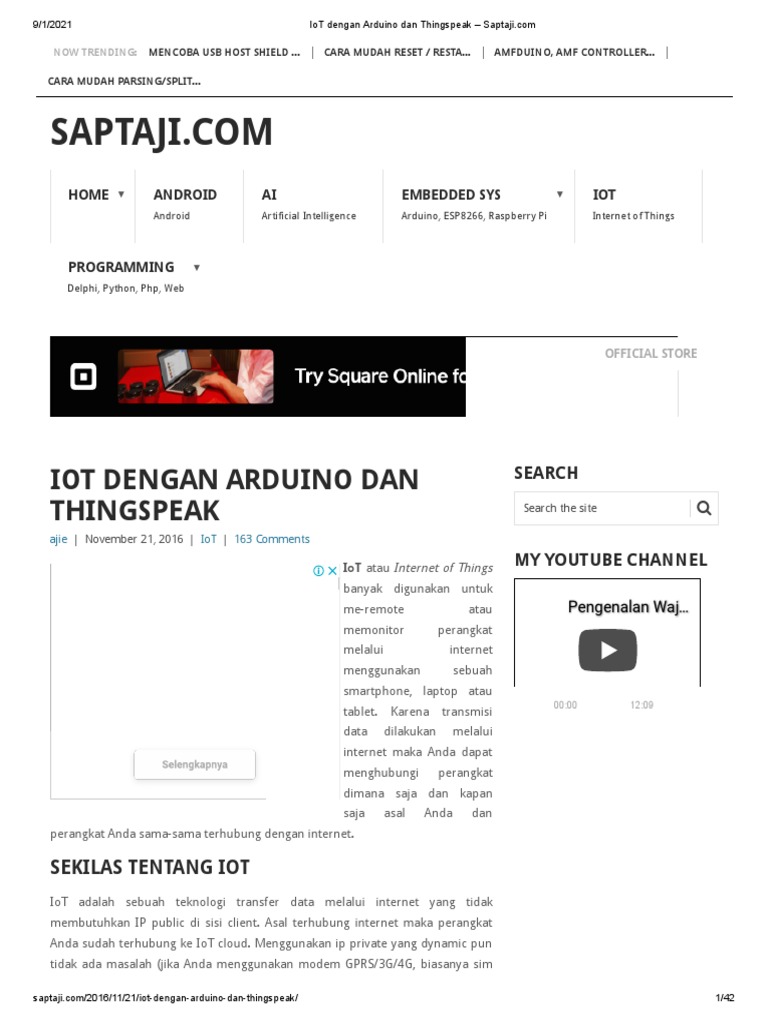 IoT Dengan Arduino Dan Thingspeak | PDF