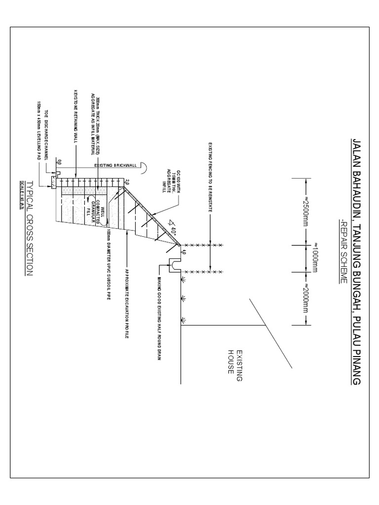 Retaining Wall Repair Plan Tanjung Bungah | PDF