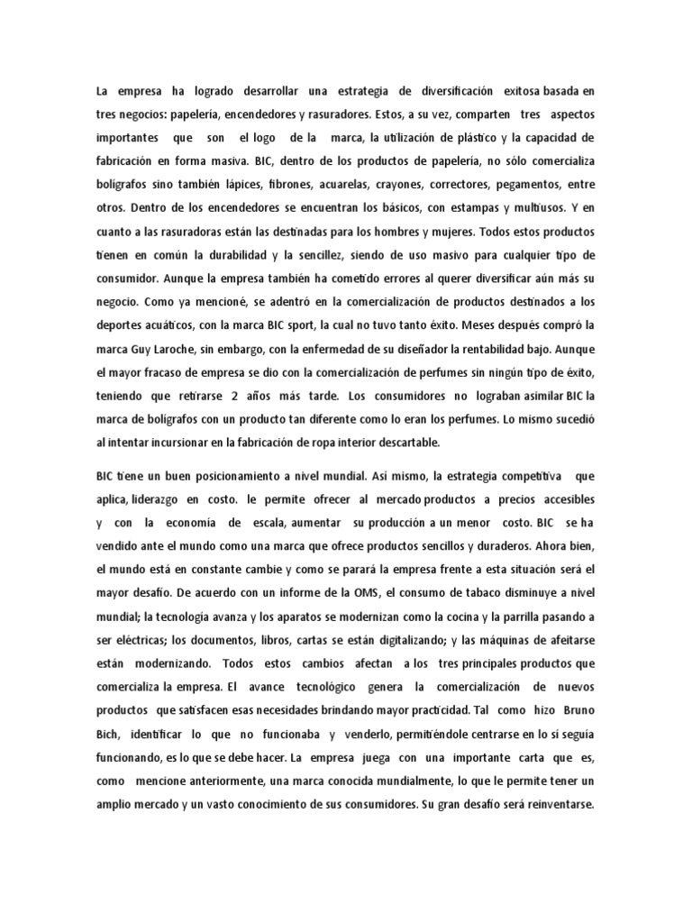 Caso Bic | PDF | Marca | Business