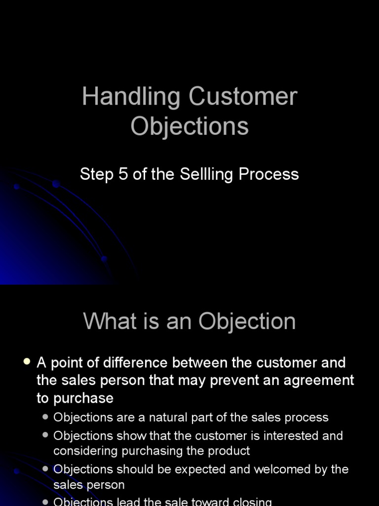 Handling Customer Objections | PDF | Sales | Customer