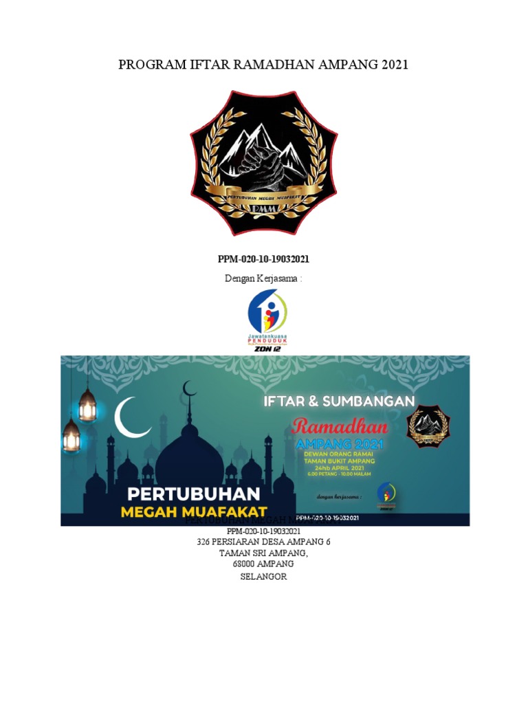 Kertas Kerja Program Iftar Ramadhan Ampang | PDF