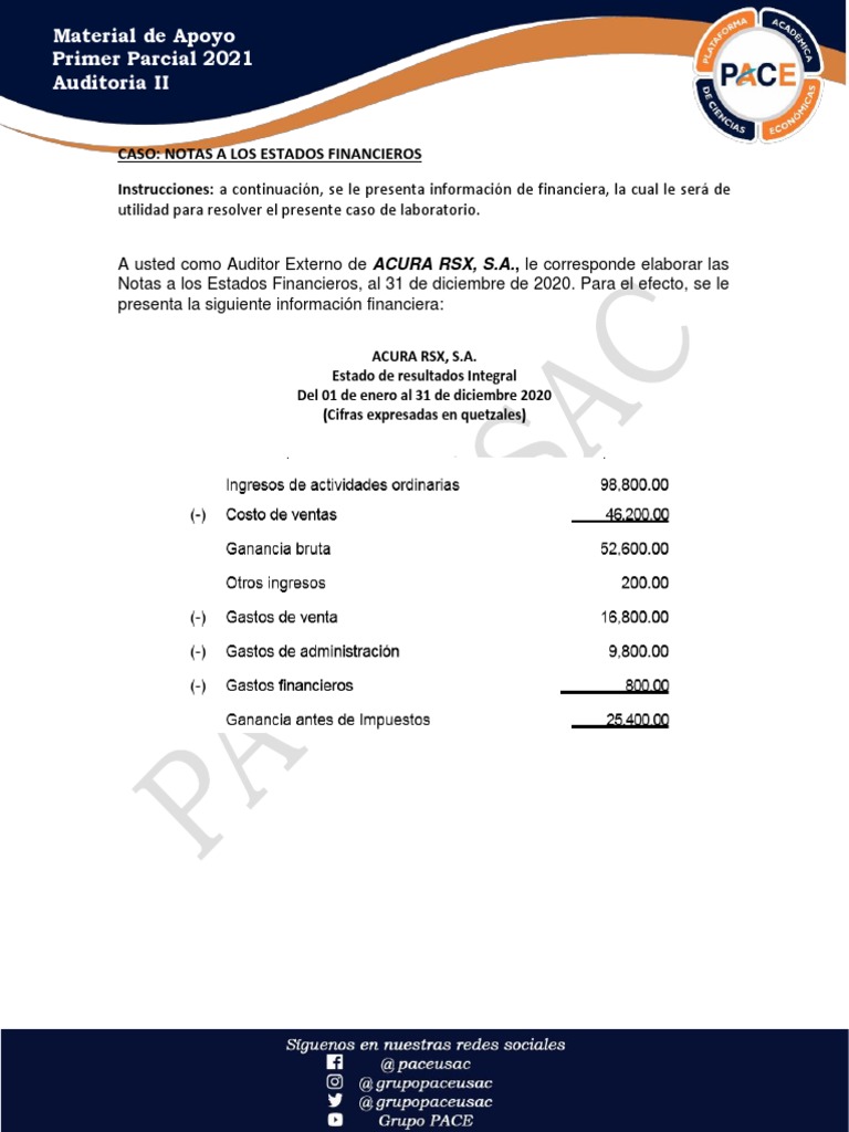 Material de Apoyo - Primer Parcial | PDF | Depreciación | Contabilidad