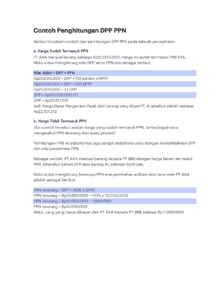 20210127-Cara Menghitung DPP PPN | PDF