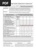 Electric Fire Pump Inspection Checklist | PDF | Energy Technology | Pump
