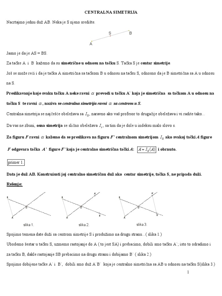 Centralna Simetrija | PDF