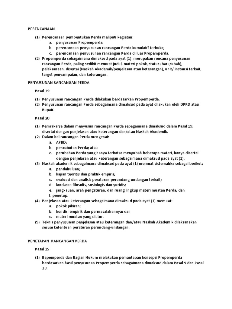 Penyusunan Rancangan Perda | PDF