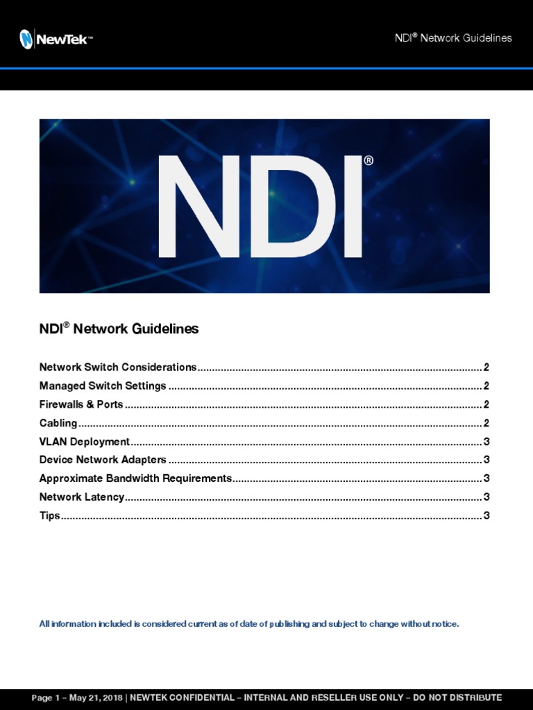 NDI Network Guidelines Se 21 May 2018 | PDF | Computer Network ...