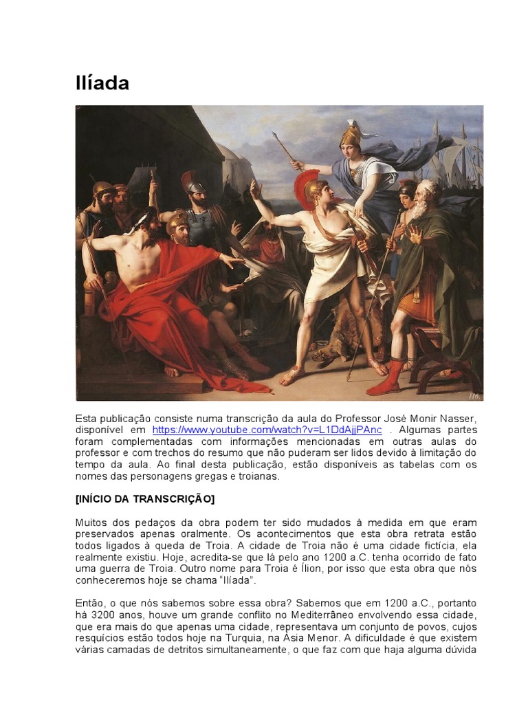 Ilíada | PDF | Paris (mitologia) | Aquiles