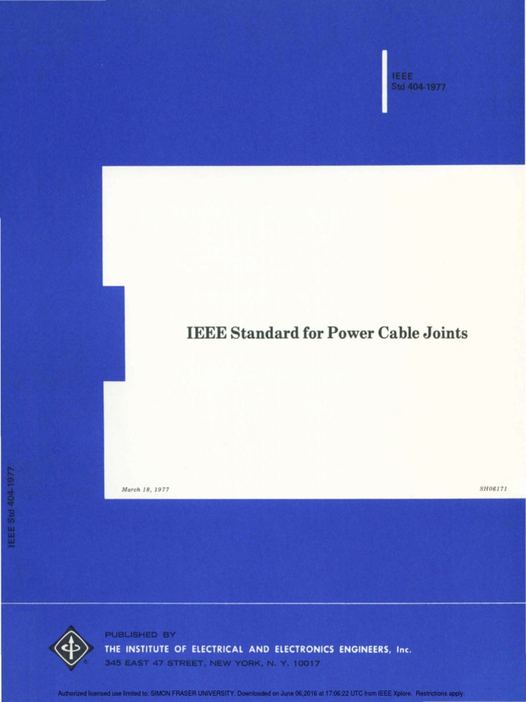 Ieee Standard For Cable Joints | PDF | Electrical Connector | Insulator ...