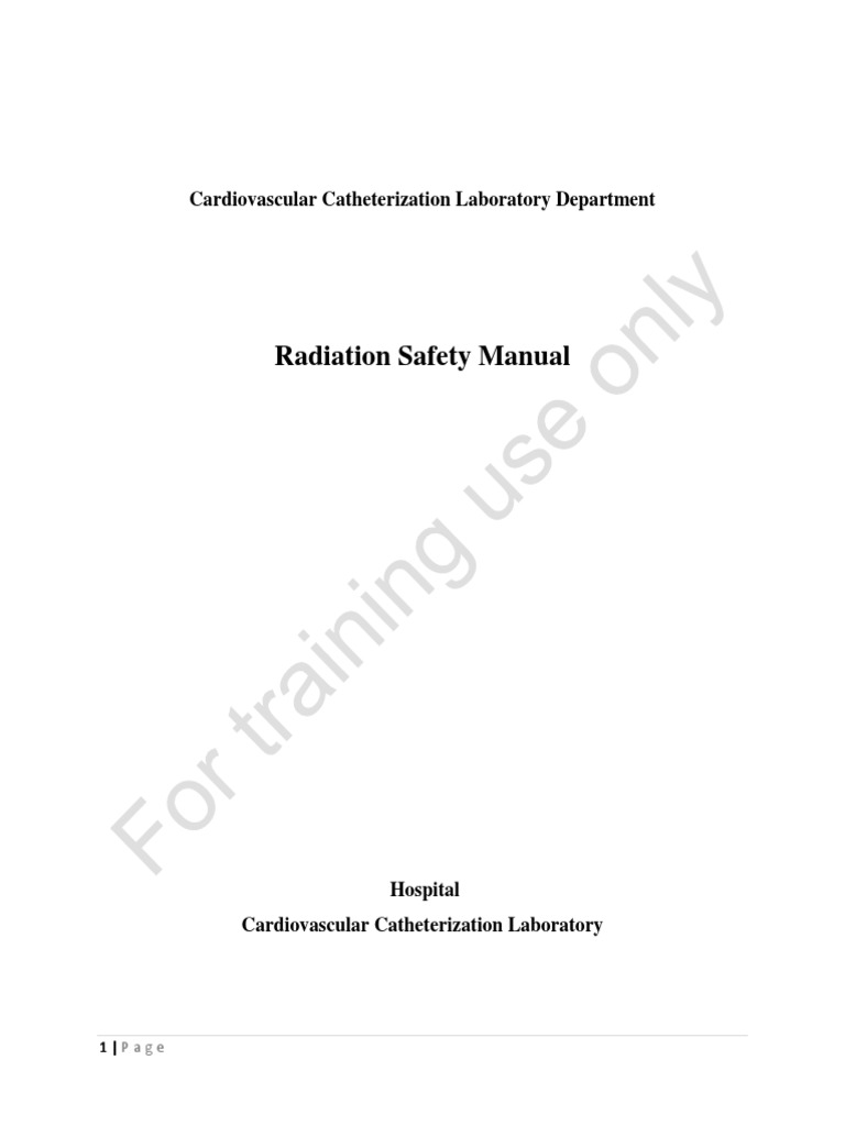 Radiation Safety Manual for Cath Lab | PDF | Ionizing Radiation ...