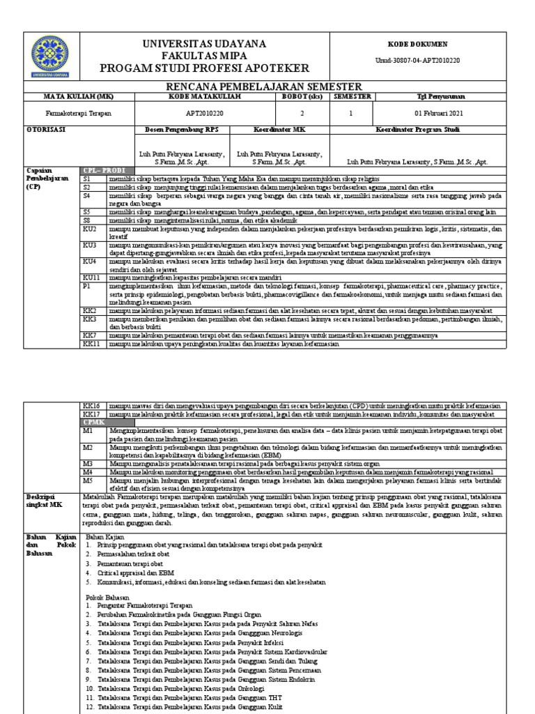 RPS Farter Genap 2021-2022 | PDF