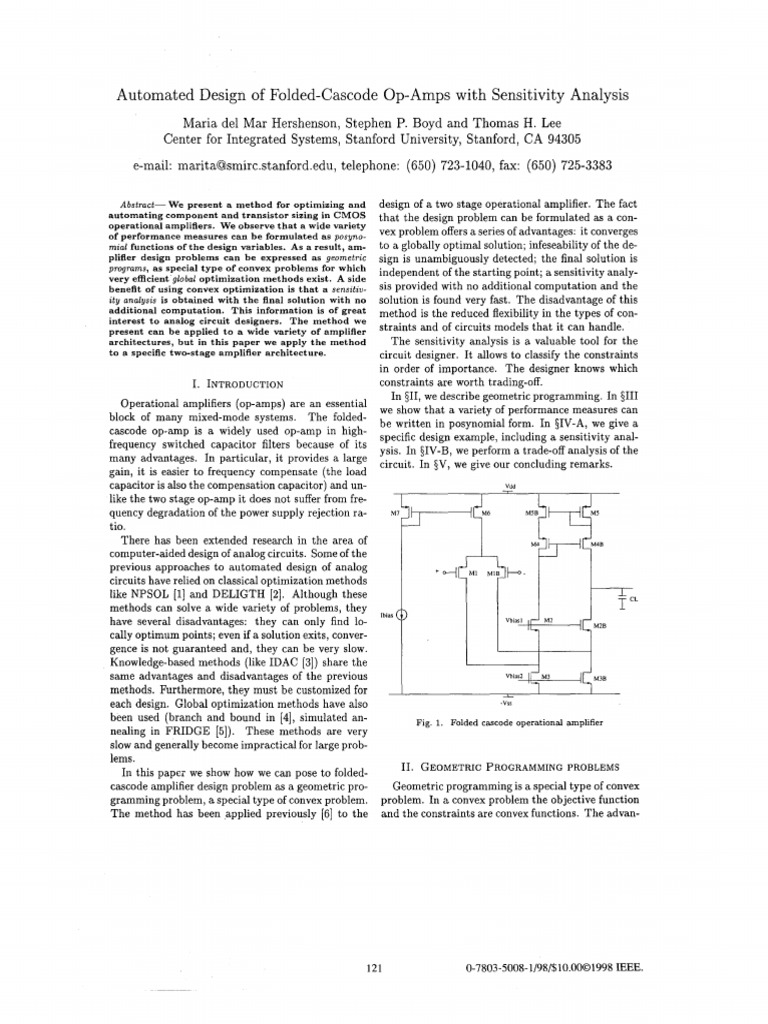 Automated Design of Folded-Cascode Op-Amps With Sensitivity Analysis ...