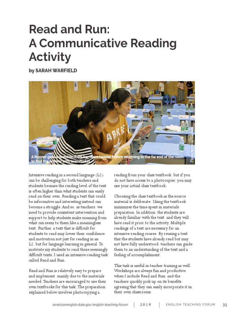 Read and Run | PDF | Reading Comprehension | Textbook
