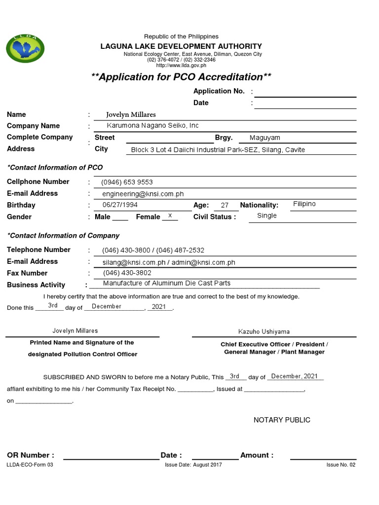Application For PCO Accreditation :::::: Jovelyn Millares | PDF ...