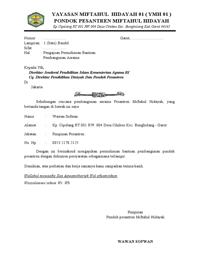 Proposal Pembangunan Asrama Ponpes Kemenag 2021 | PDF | Karier & Perkembangan | Bisnis