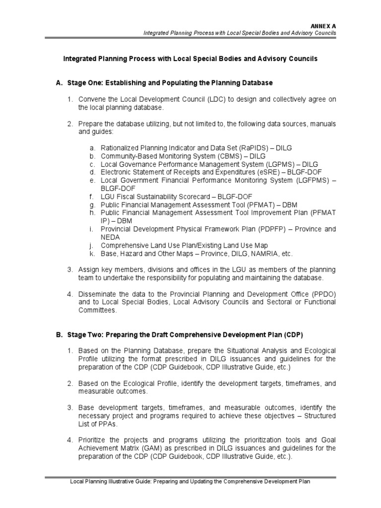 ANNEX A. Integrated Planning Process | PDF | Evaluation | Monitoring ...