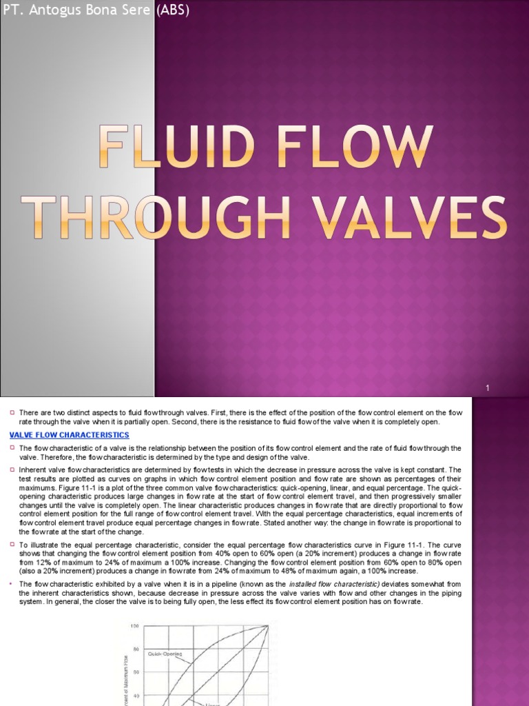Fluid Flow Through Valves | PDF | Pressure | Valve