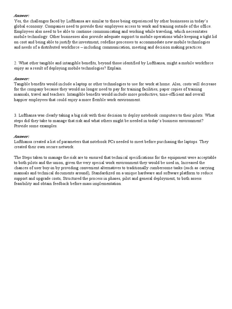 Lufthansa Case Study Solution | PDF