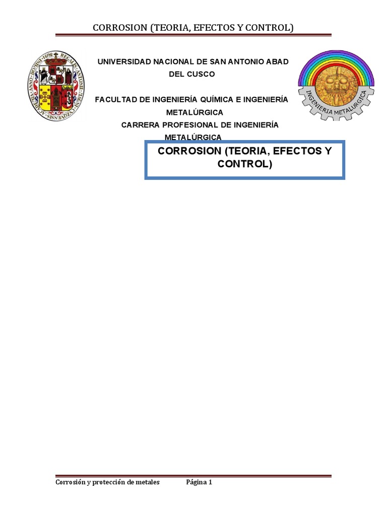 Corrosion Electroquimica 2019-2 | PDF | Corrosión | Redox