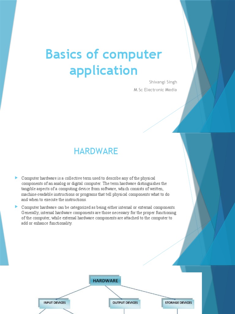Basics of Computer Application | PDF | Software | Central Processing Unit