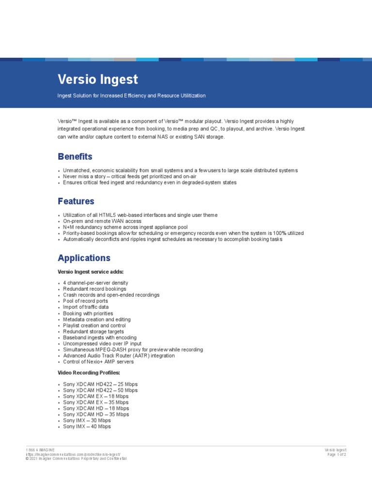 Versio Ingest | PDF | Information Technology Management | Multimedia