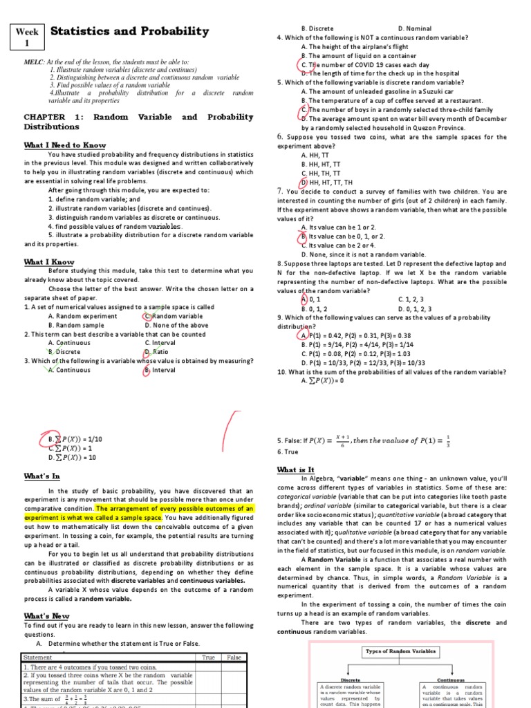 Statistics and Probability EDITED LAS | PDF | Probability Distribution ...