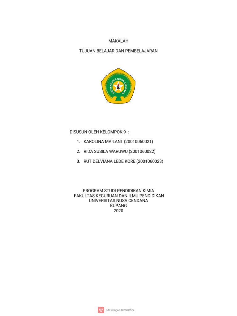 Makalah Tujuan Belajar Dan Pembelajaran Kelompok 9 | PDF