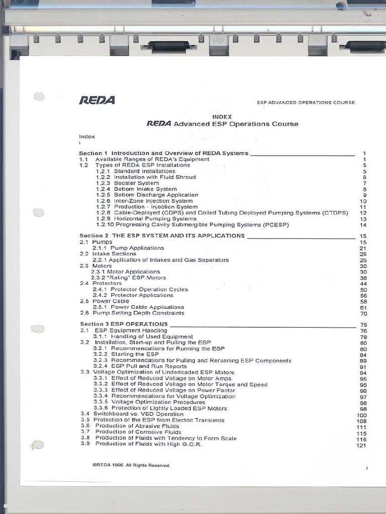 REDA - Advanced ESP Operations Course | PDF