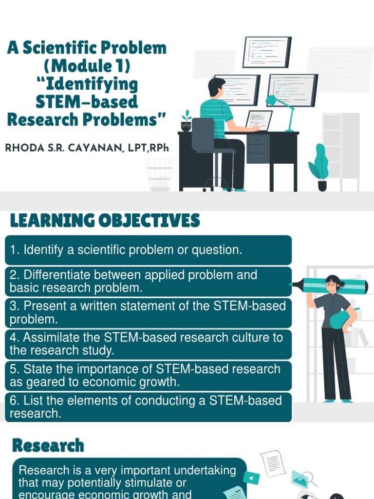 A Scientific Problem (Module 1) "Identifying STEM-based Research ...