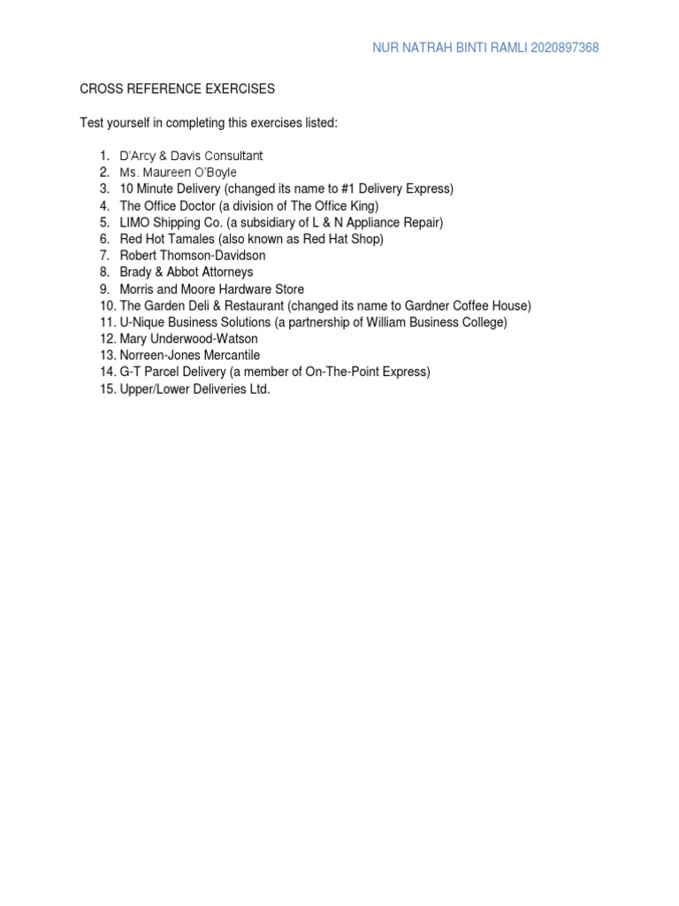 Example of Cross Reference) | PDF