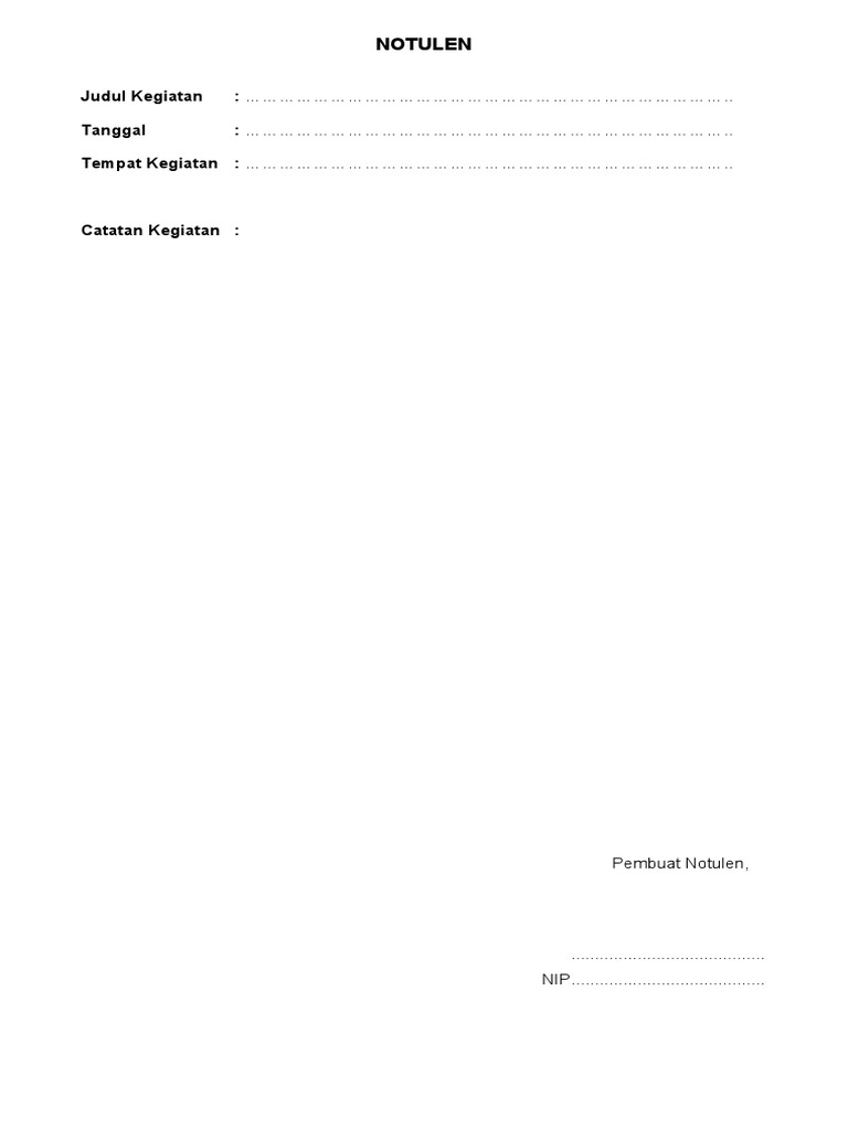 Format NOTULEN Kosong | PDF