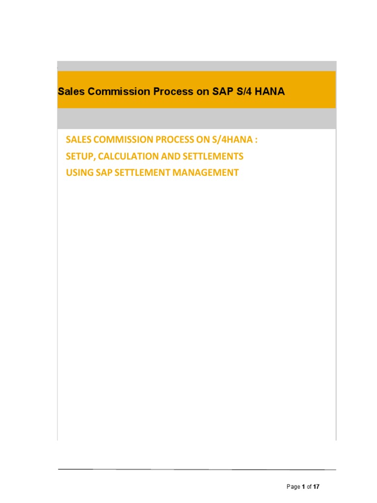 SAP S4HANA Sales Rebates and Commission Process | PDF | Accrual ...