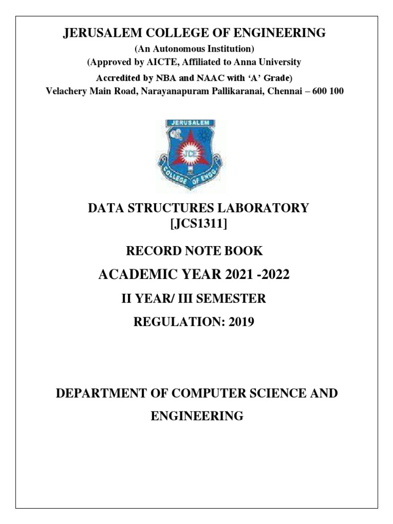 Data Structures Lab Manual 2021-22 | PDF | Queue (Abstract Data Type ...