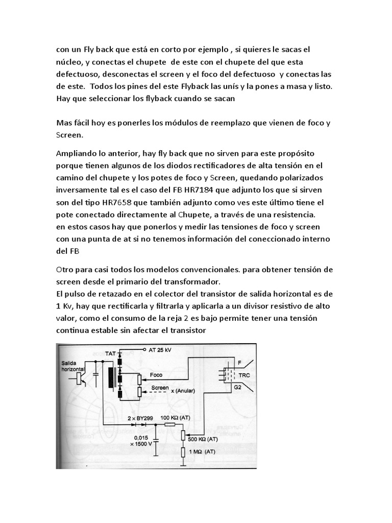 Como Reparar Focus y Screen en El Flyback | PDF | Ciencia y matemáticas | Tecnología