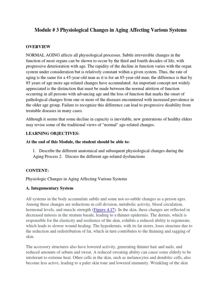 Module # 3 Physiological Changes in Aging Affecting Various Systems | PDF | Chronic Obstructive ...